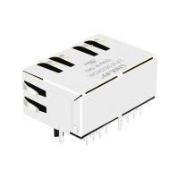 China Pulse J8064E62NL Compatible LINK-PP LPJF26204CNL 10/100 Base-T Without Led Tab Down 1x2 Port RJ45 Magjack Connector for sale