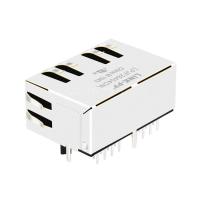 China Halo HFJ12-E2450ERL Compatible LINK-PP LPJF26404CNL 10/100 Base-T Tab Down Without LED 1x2 Port Lan Jack RJ45 for sale