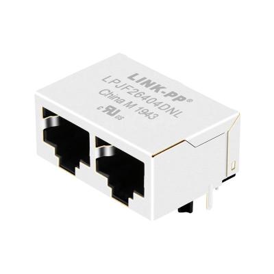 China Moxie MOX-RJ45-204G Compatible LINK-PP LPJF26404DNL 10/100 Base-T Tab Down Without LED 1x2 Port Lan Jack RJ45 for sale
