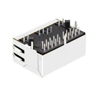 China Hanrun HR911261C Compatible LINK-PP LPJG26806ABNL 10/100/1000 Base-T Tab Down Green/Yellow LED 1x2 Port Lan RJ45 Connection for sale