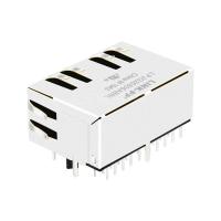 China Hanrun HR911261C Compatible LINK-PP LPJG26806ABNL 10/100/1000 Base-T Tab Down Green/Yellow LED 1x2 Port Lan RJ45 Connection for sale