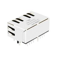 China WE 7499021125 Compatible LINK-PP LPJ26204ADNL 10/100 Base-T Tab Down Yellow/Green LED 1x2 Port Ethernet Connector Modules for sale