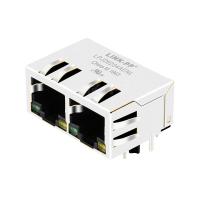 China Hanrun HR911205C Compatible LINK-PP LPJ26204AENL 10/100 Base-T Tab Down Green/Yellow LED 1x2 Port Ethernet Connector Modules for sale