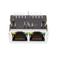 China Hanrun HR911205C Compatible LINK-PP LPJ26204AENL 10/100 Base-T Tab Down Green/Yellow LED 1x2 Port Ethernet Connector Modules for sale