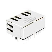 China YDS 62F-1204GYD2 Compatible LINK-PP LPJ26204AENL 10/100 Base-T Tab Down Green/Yellow LED 1x2 Port Side Entry Pcb Jack for sale