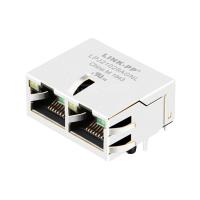 China LPJ21028AGNL 10/100 Base-T Tab Up 1x2 Port RJ45 Magnetic Connector for sale