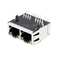 China LPJ21028AGNL 10/100 Base-T Tab Up 1x2 Port RJ45 Magnetic Connector for sale