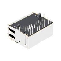 China LPJ21028AGNL 10/100 Base-T Tab Up 1x2 Port RJ45 Magnetic Connector for sale