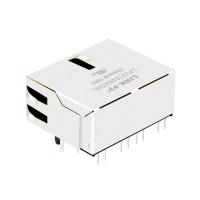 China LPJ21028AGNL 10/100 Base-T Tab Up 1x2 Port RJ45 Magnetic Connector for sale