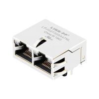 China LPJG27305A47NL 10/100/1000 Base-T Tab Up 1x2 Port RJ45 Modular Jack for sale