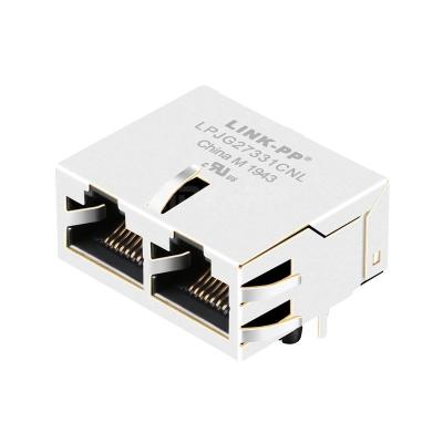 China LPJG27331CNL 10/100/1000 Base-T Without Leds 1x2 Port RJ45 Modular Jack for sale