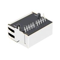 China LPJG27331CNL 10/100/1000 Base-T Without Leds 1x2 Port RJ45 Modular Jack for sale