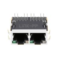 China RTB-19GB9J1A Compatible LINK-PP LPJG27395AONL 10/100/1000 Base-T Tab Up Orange&Green/Yellow LED 1x2 Port RJ45 Connectors for sale
