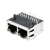 China RTB-19GB9J1A Compatible LINK-PP LPJG27395AONL 10/100/1000 Base-T Tab Up Orange&Green/Yellow LED 1x2 Port RJ45 Connectors for sale