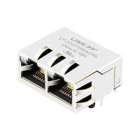 China RTB-19GB9J1A Compatible LINK-PP LPJG27395AONL100/1000 Base-T Orange&Green/Yellow Led Tab Up 1x2 Port RJ-45 ICM Connector for sale