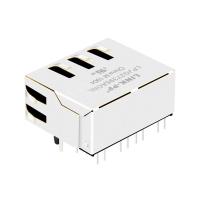 China RTB-19GB9J1A Compatible LINK-PP LPJG27395AONL100/1000 Base-T Orange&Green/Yellow Led Tab Up 1x2 Port RJ-45 ICM Connector for sale