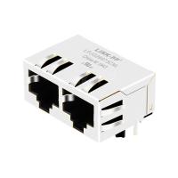 China LPJG26973CNL 100/1000 Base-T 1X2 Port Gigabit RJ45 Magjack Connector Tab Down Without Led for sale