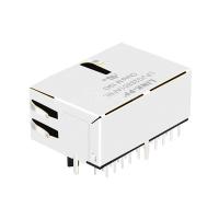 China LPJG28851AFNL 10/100/1000 Base-T Tab Up Green/Green LED 1x2 Port RJ45 Integrated Magnetic Jacks for sale