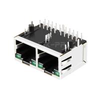 China LPJG28851AFNL 10/100/1000 Base-T Tab Up Green/Green LED 1x2 Port RJ45 Integrated Magnetic Jacks for sale