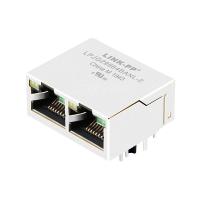China LPJG29864BANL-2 10/100/1000 Base-T Tab Up Yellow/Green LED 1x2 Port RJ45 Network Connector for sale