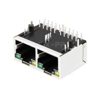 China LPJG29864BANL-2 10/100/1000 Base-T Tab Up Yellow/Green LED 1x2 Port RJ45 Network Connector for sale