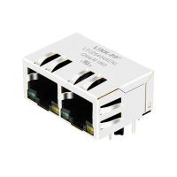 China LPJ26404AENL 10/100 Base-T Green/Yellow Led Tab Down 1x2 Port Integrated RJ45 FastJacks for sale