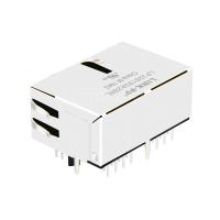 China LPJ28193A28NL 10/100 Base-T Tab Up Green/Yellow LED 1x2 Port Ethernet RJ45 Connectors With Integrated Magnetics for sale