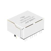 China LPJ21014BHNL 10/100 Base-T 1x2 Port Integrated RJ45 Connectors Tab Up Green/Yellow LED for sale
