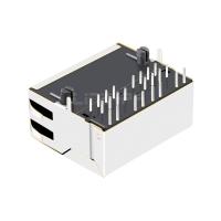 China LPJ21014BHNL 10/100 Base-T 1x2 Port Integrated RJ45 Connectors Tab Up Green/Yellow LED for sale