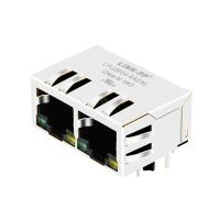 China LPJ26404-8AENL 10/100 Base-T Tab Down Green/Yellow LED 1x2 Port RJ45 Ethernet Connector for sale