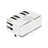China LPJ26404-8AENL 10/100 Base-T Tab Down Green/Yellow LED 1x2 Port RJ45 Ethernet Connector for sale
