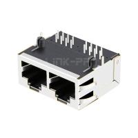 China LPJ21028CNL 10/100 Base-T Without Led Tab UP 1x2 Port RJ45 Female Connectors for sale