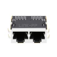 China LPJ21028CNL 10/100 Base-T Without Led Tab UP 1x2 Port RJ45 Female Connectors for sale