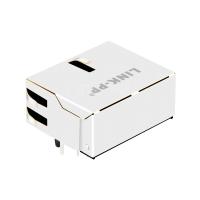 China LPJ21028CNL 10/100 Base-T Without Led Tab UP 1x2 Port RJ45 Female Connectors for sale