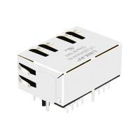 China LPJ26404AFNL 10/100 Base-T 8p8c Tab Down Green/Green LED 1x2 Port Ethernet RJ45 Connector for sale