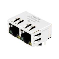 China LPJG26806ABNL 100/1000 Base-T 1x2 Port RJ45 Ethernet Magjack Tab Down Green/Yellow LED for sale
