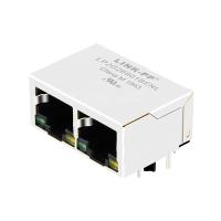 China LPJG26901BENL 100/1000 Base-T 1x2 Port RJ45 Female Connector Tab Down Green/Yellow LED for sale