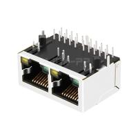 China LPJG26901BENL 100/1000 Base-T 1x2 Port RJ45 Female Connector Tab Down Green/Yellow LED for sale