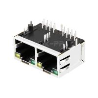China LPJ23204AENL 10/100 Base-T 1x2 Port PoE Ethernet RJ45 Connectors Tab Up Green/Yellow LED for sale