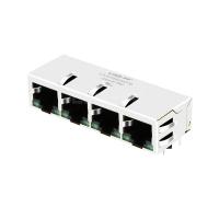 China Halo HFJ14-1G41ER-L11RL Compatible LINK-PP LPJG46843AFNL 10/100/1000 Base-T Tab Down Green/Green LED 1x4 Ethernet Port RJ45 Connector for sale