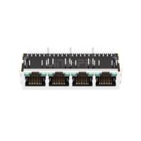 China Halo HFJ14-1G41ER-L11RL Compatible LINK-PP LPJG46843AFNL 10/100/1000 Base-T Tab Down Green/Green LED 1x4 Ethernet Port RJ45 Connector for sale