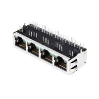 China Halo HFJ14-1G41ER-L11RL Compatible LINK-PP LPJG46843AFNL 10/100/1000 Base-T Tab Down Green/Green LED 1x4 Ethernet Port RJ45 Connector for sale