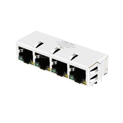 China YDS 64F-1303GYD2NL Compatible LINK-PP LPJG46856AENL 10/100/1000 Base-T Tab Down Green/Yellow LED 1x4 Port Connector Ethernet for sale