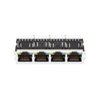 China Pulse JXD0-4015NL Compatible LINK-PP LPJG46945AENL 10/100/1000 Base-T Tab Down Green/Yellow LED 1x4 Port Connector Ethernet for sale