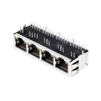China Pulse JXD0-4015NL Compatible LINK-PP LPJG46945AENL 10/100/1000 Base-T Tab Down Green/Yellow LED 1x4 Port Connector Ethernet for sale