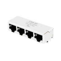 China Amphenol RJSE4BAO8T089B  Compatible LINK-PP LPJ46203DNL 10/100 Base-T Tab Down Without LED 1x4 Port Connector Lan RJ45 for sale