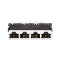 China Amphenol RJSE4BAO8T089B  Compatible LINK-PP LPJ46203DNL 10/100 Base-T Tab Down Without LED 1x4 Port Connector Lan RJ45 for sale