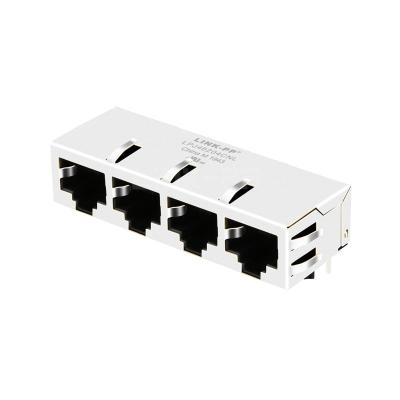 China Halo HFJ14-2450ERL Compatible LINK-PP LPJ46204CNL 10/100 Base-T 1x4 Port RJ45 Magnetic Jack Tab Down Without LED for sale
