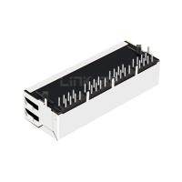 China Halo HFJ14-2450ERL Compatible LINK-PP LPJ46204CNL 10/100 Base-T 1x4 Port RJ45 Magnetic Jack Tab Down Without LED for sale
