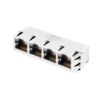 China Tyco 1840528-6 Compatible LINK-PP LPJG48831A4NL 10/100/1000 Base-T Tab Up Green&Yellow/Green&Yellow LED 1x4 Port Filter Connector Module for sale